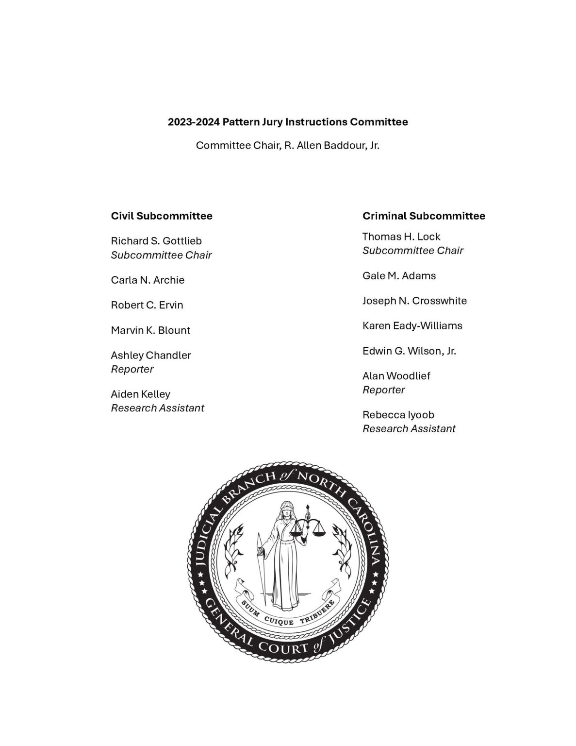 New Pattern Jury Instructions Now Available – North Carolina Criminal ...
